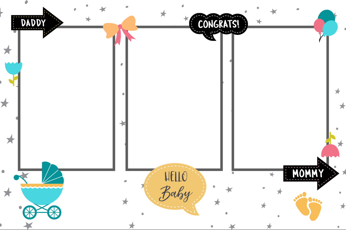 Baby Shower BW Templates Design | Photo Booth Templates
