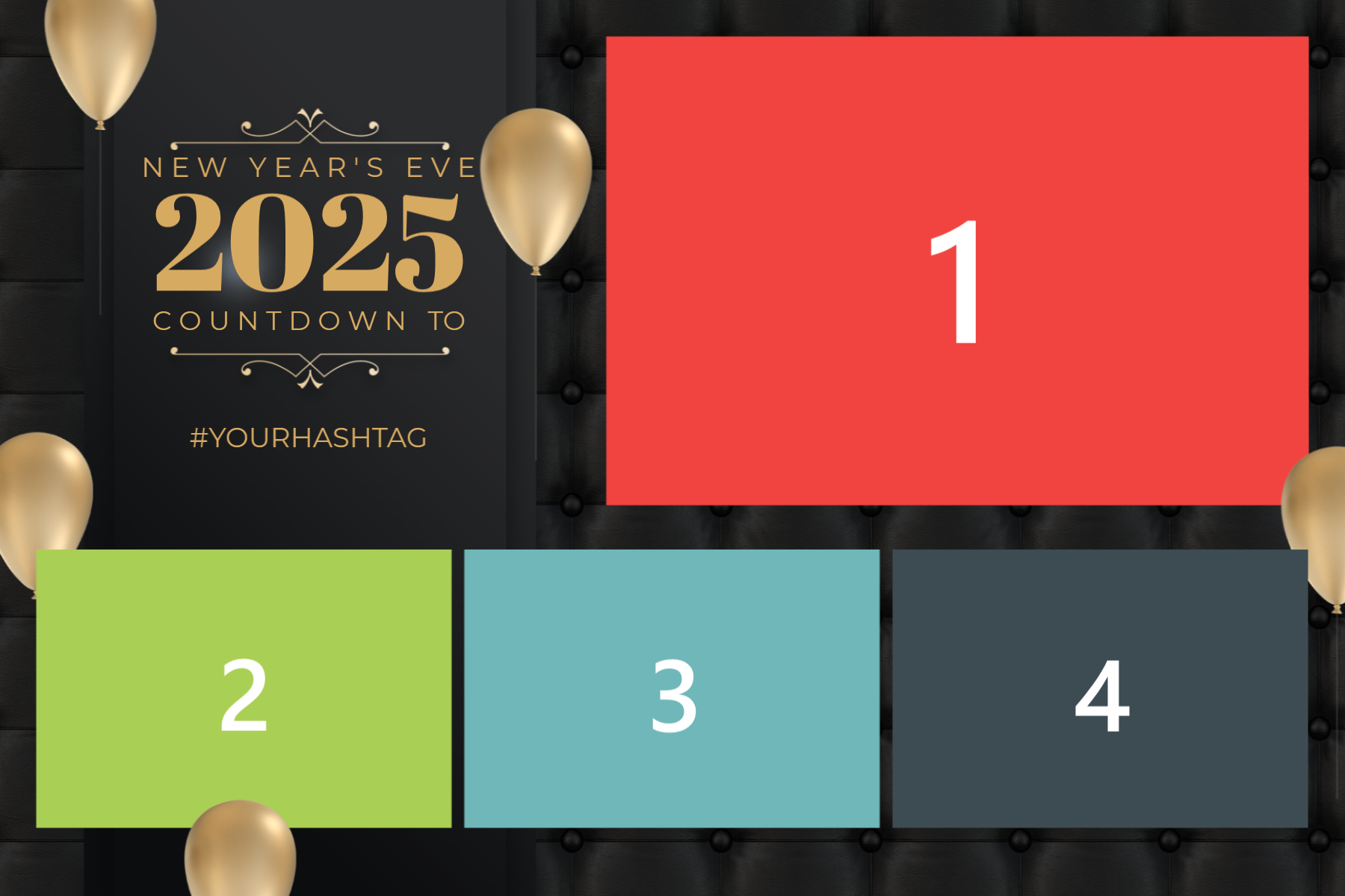 Premium New Years Countdown 2025 Templates 4H1 | Photo Booth Templates