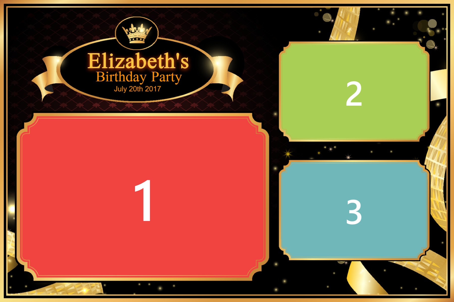 Premium Royal Birthday Templates 3H45 | Photo Booth Templates